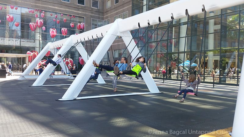 Colorful Swings that Play Musical Instruments at NYC's Brookfield Place ...