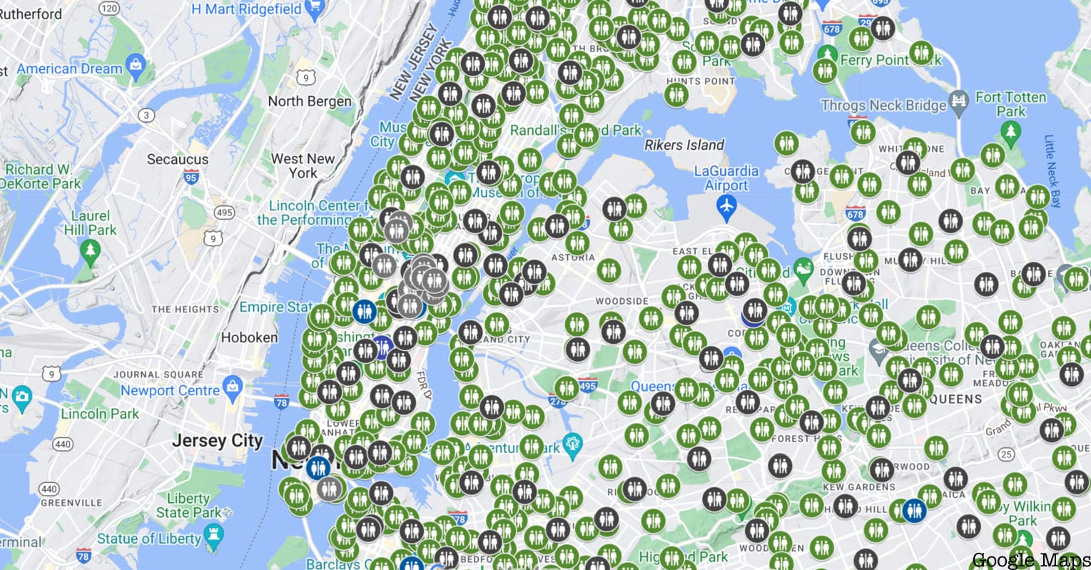 See All NYC Public Bathrooms on Google Maps - Untapped New York
