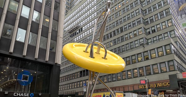 NYC's Big Button Sculpture is Now Taxicab Yellow - Untapped New York